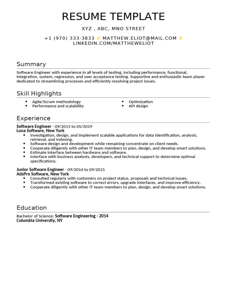 B. Software Engineer | PDF