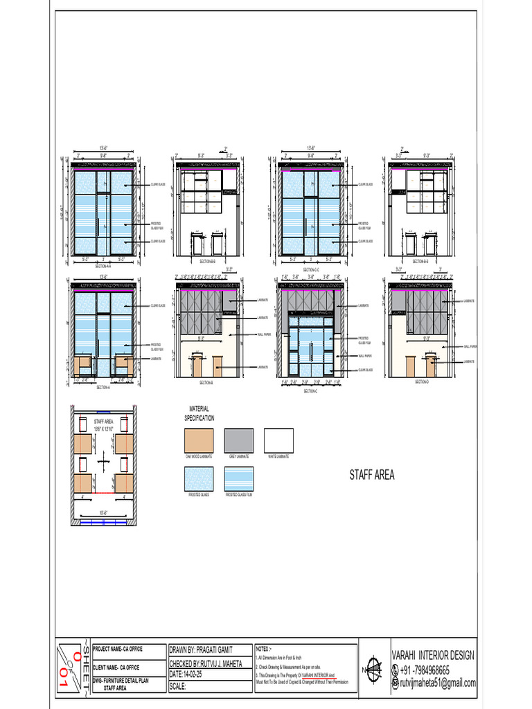 CA Office Staff Area Furniture Plan | PDF | Lamination | Materials