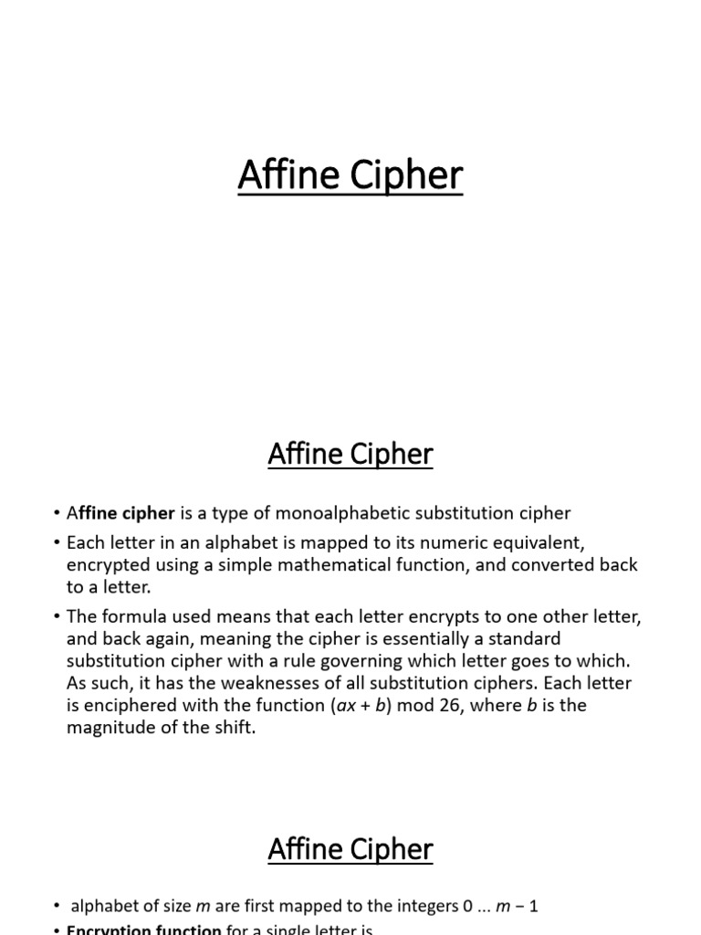 Study 2 Affine Cipher | PDF