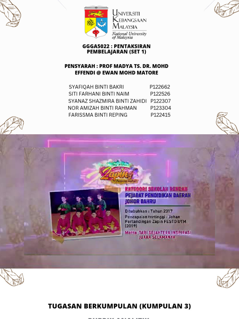 Pertandingan Tarian Zapin Sekolah Rendah | PDF