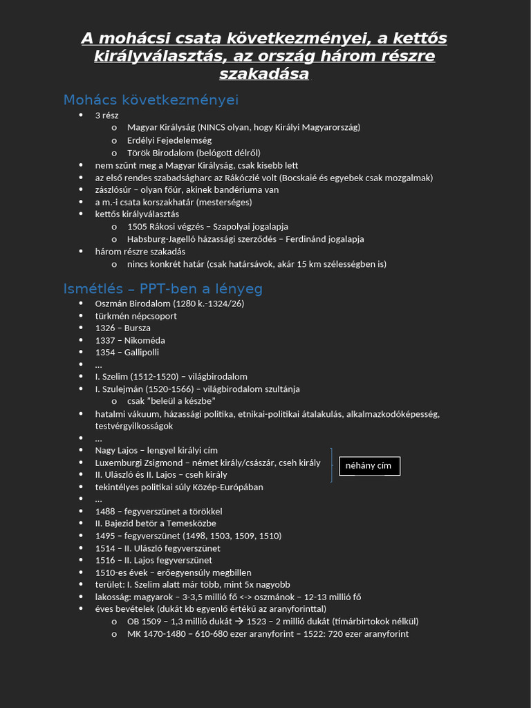 1 - Mohács Következményei | PDF