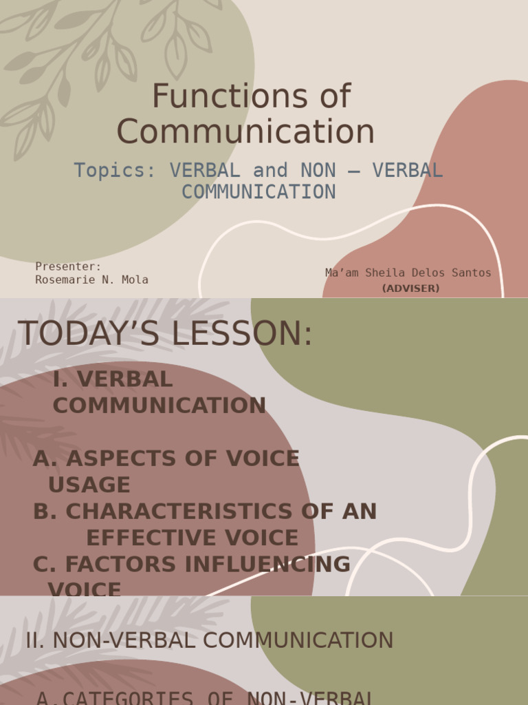 Functions of Communication | PDF | Communication | Nonverbal Communication