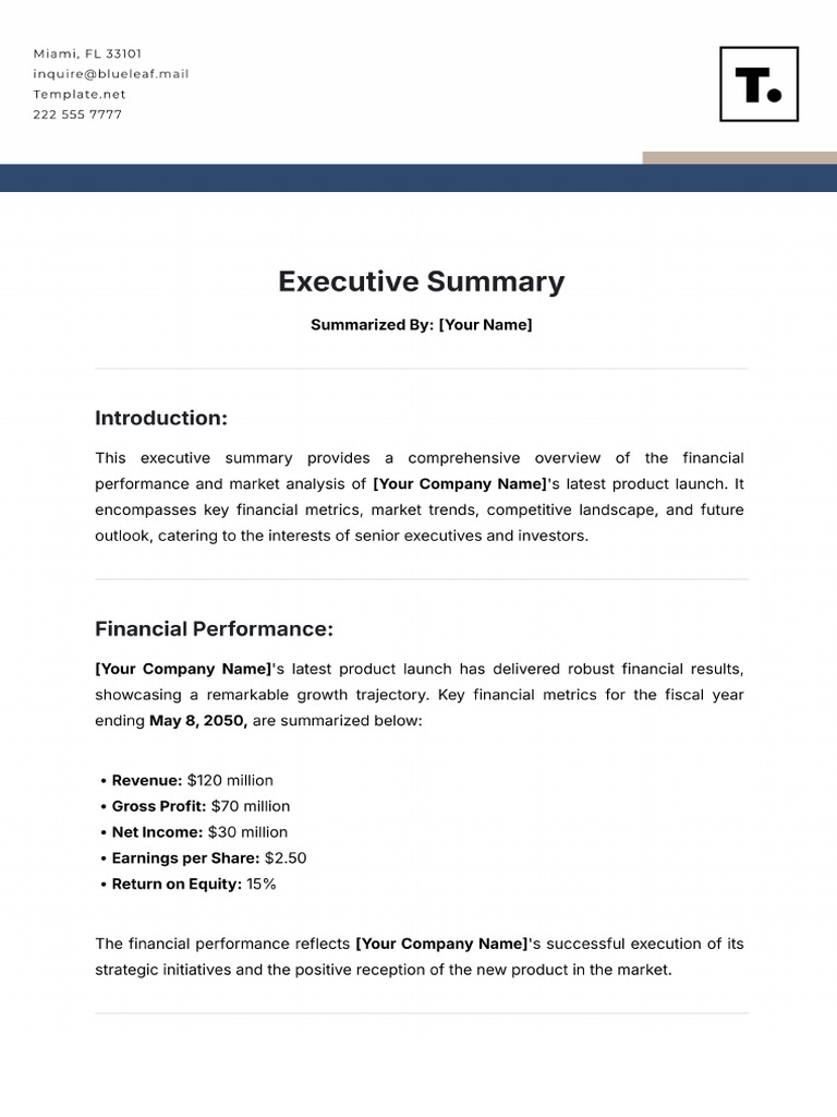 Executive Summary Template | PDF