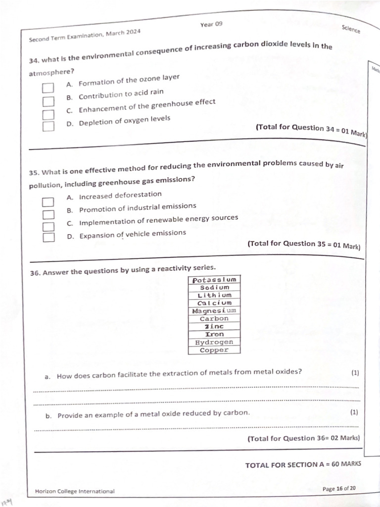 Past Paper Blackouts Nivad Y9 | PDF