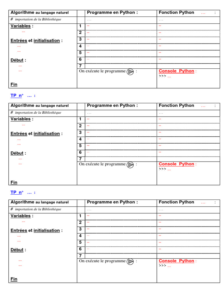 Algorithme Python en langage naturel | PDF