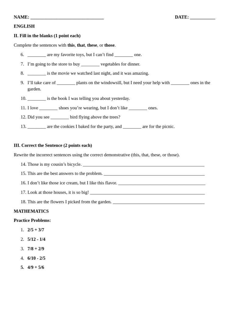 q4 SQ SBC Math and English | PDF
