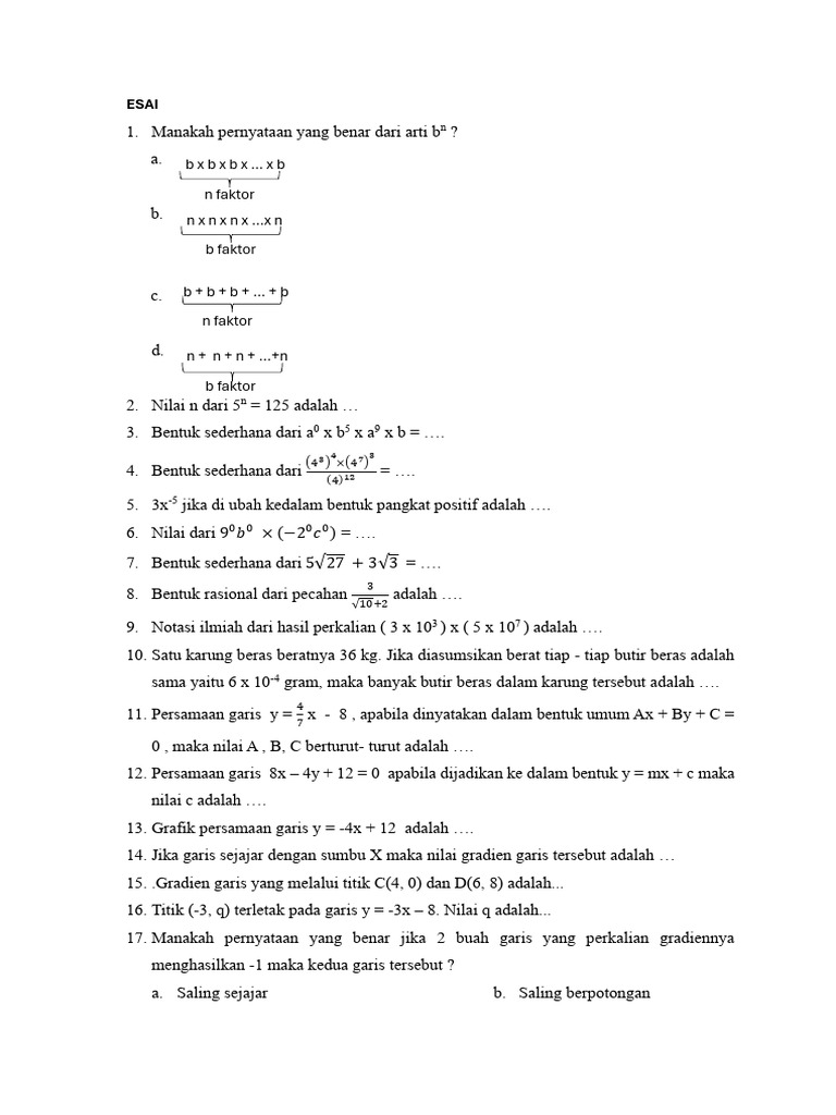 LATIHAN SOAL PSAS GANJIL KELAS 9 | PDF