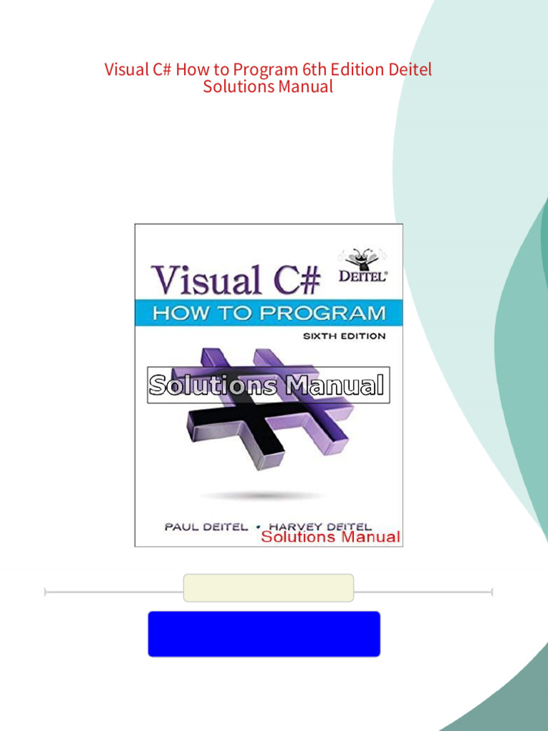 Visual C# How to Program 6th Edition Deitel Solutions Manual - Download ...