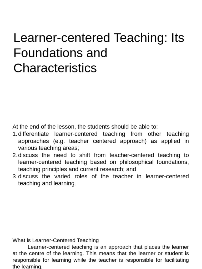 PS5 Learner Centered Teaching Its Foundations and | PDF | Constructivism (Philosophy Of ...