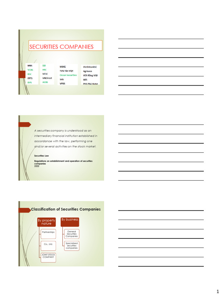 Overview of Securities Companies and Operations | PDF | Securities ...