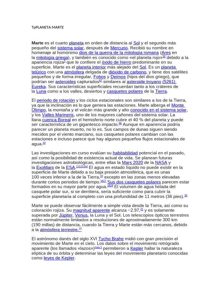 TpPLANETA MARTE | PDF | Marte | Tierra
