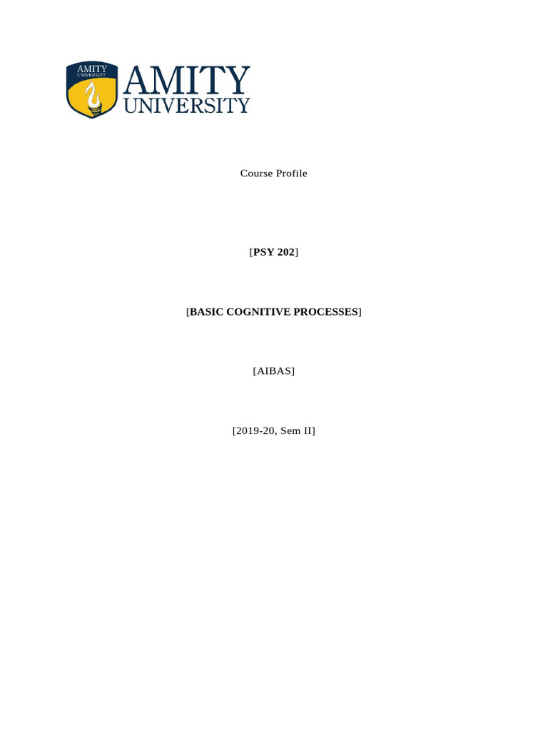 Cognitive Processes Course Overview | PDF | Perception | Cognition