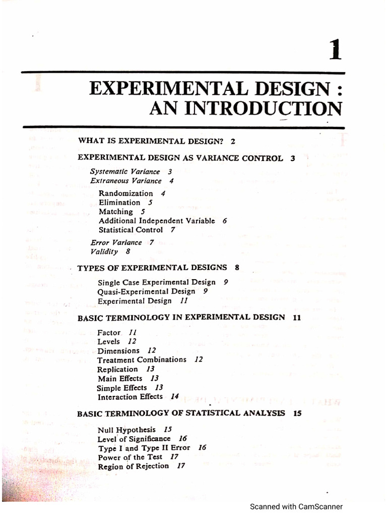 Unit 1 Experimental Design | PDF
