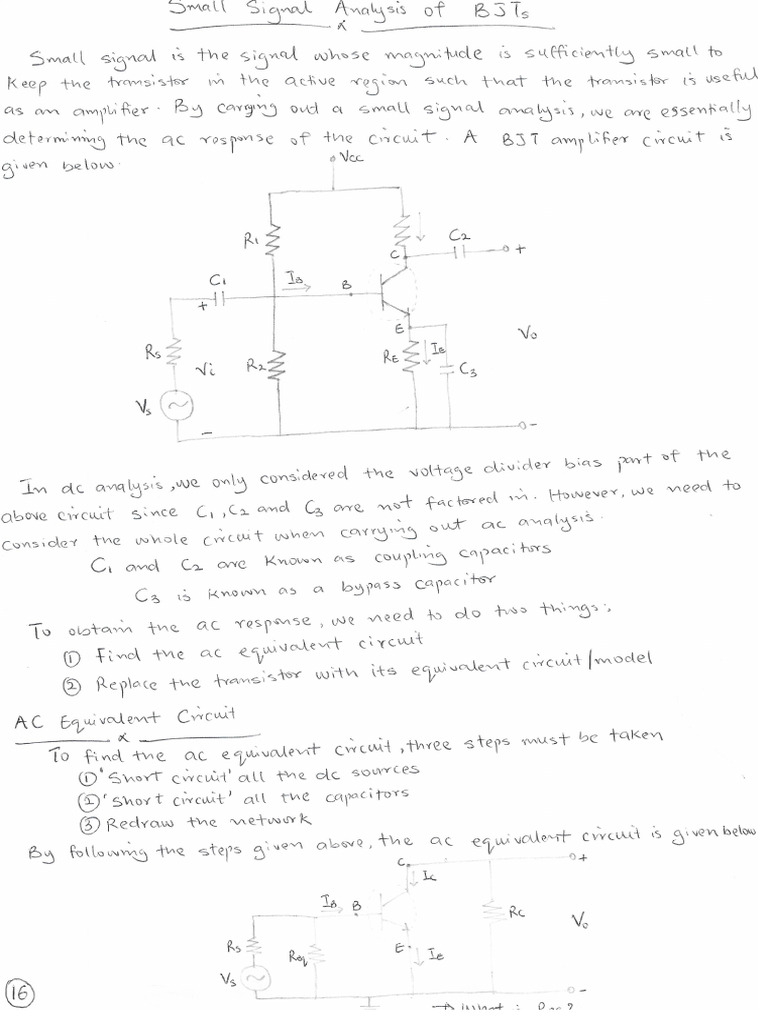 3a - Small Signal Analysis of BJTs | PDF