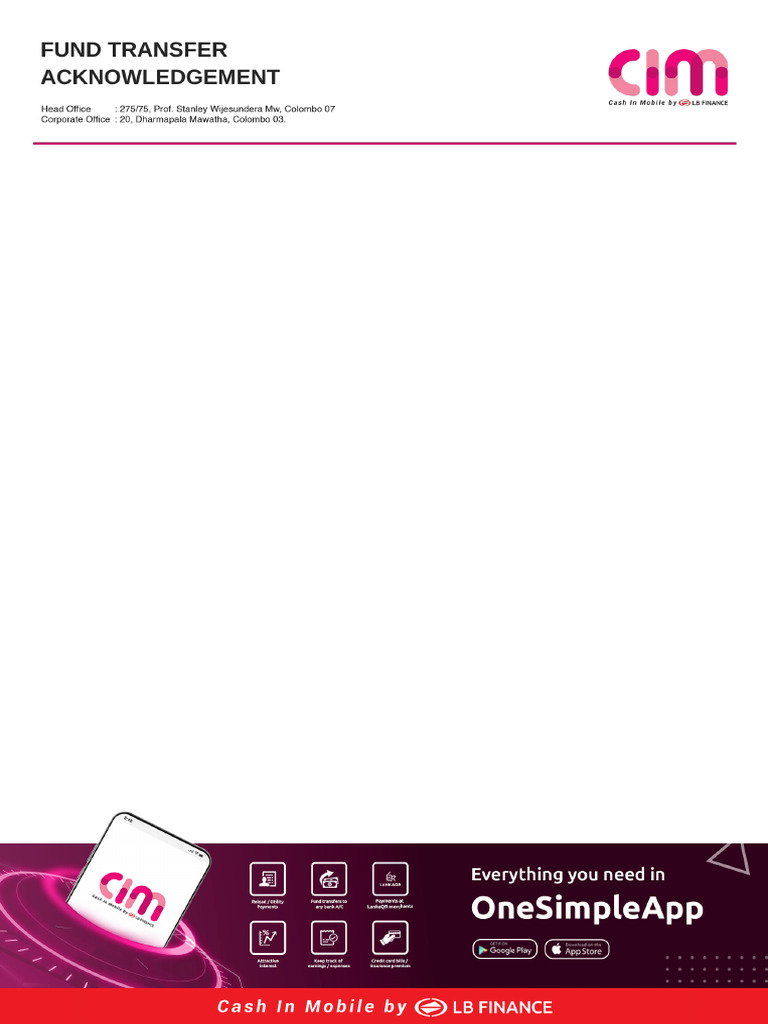 Fund Transfer Confirmation - 01/03/2025 | PDF