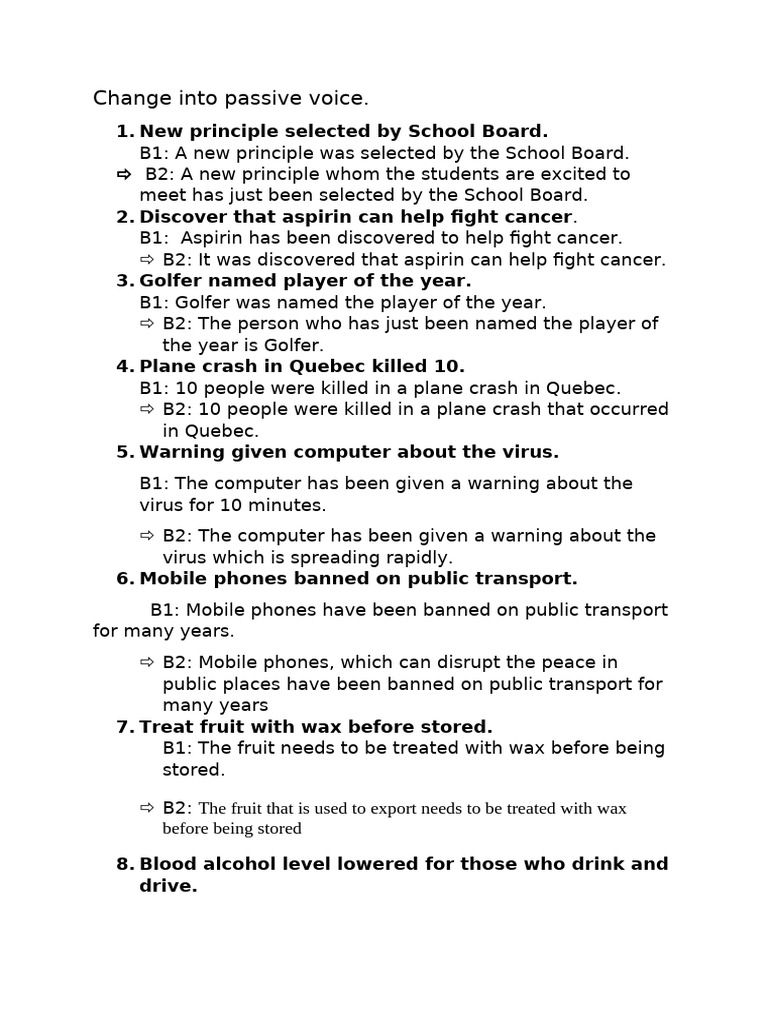Change Into Passive Voice | PDF