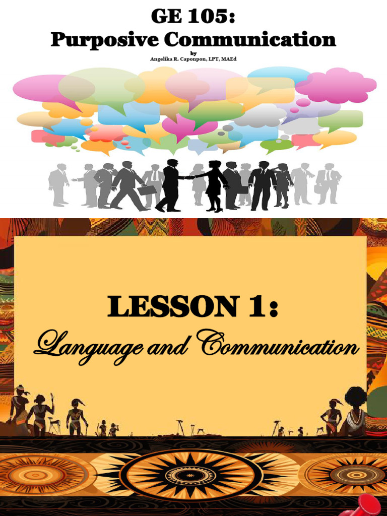 Lesson 1 Language and Communication | PDF | Semantics | Communication