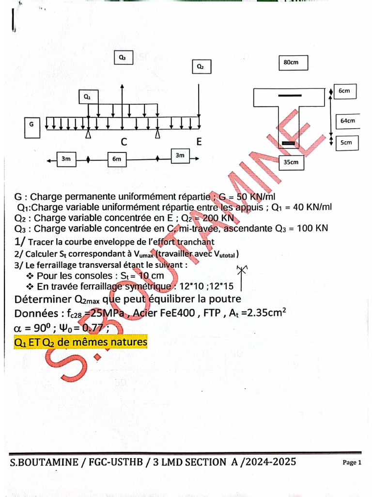 Solution Exercice N3 EFFORT TRANCHANT | PDF