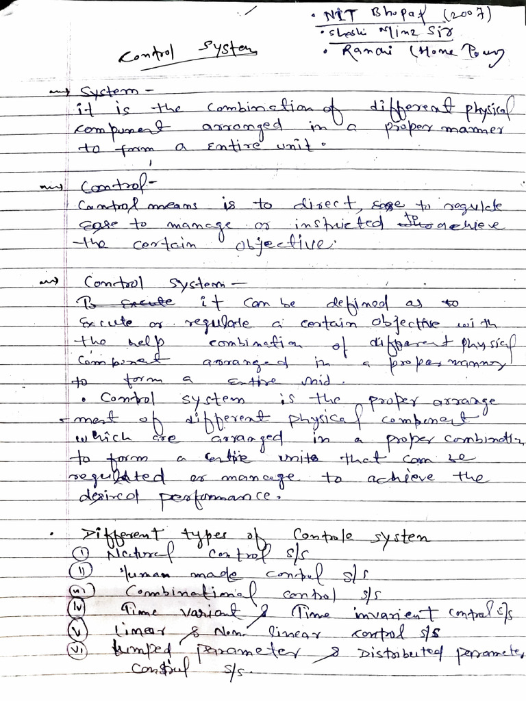 Control System Module 1 | PDF