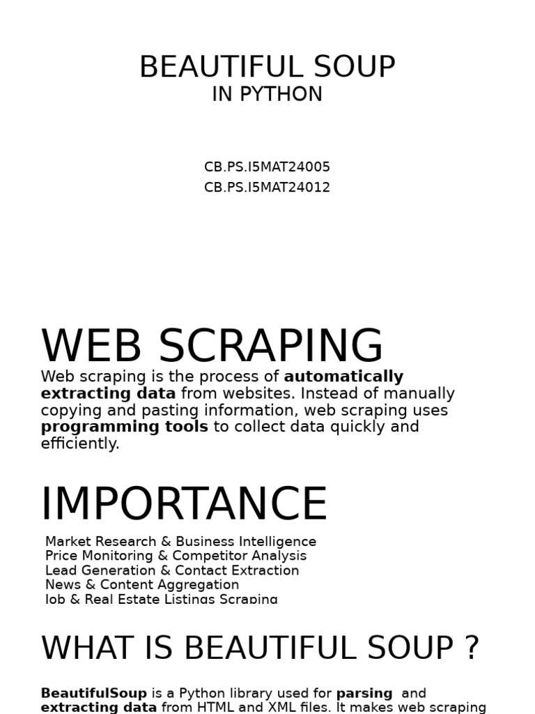 Beautiful Soup | PDF