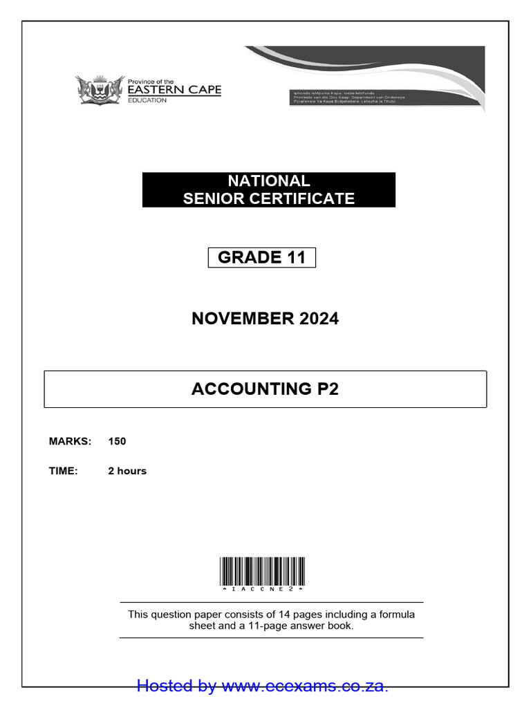 ACC P2 QP GR11 NOV 2024 ENG D - Watermark | PDF | Debits And Credits ...