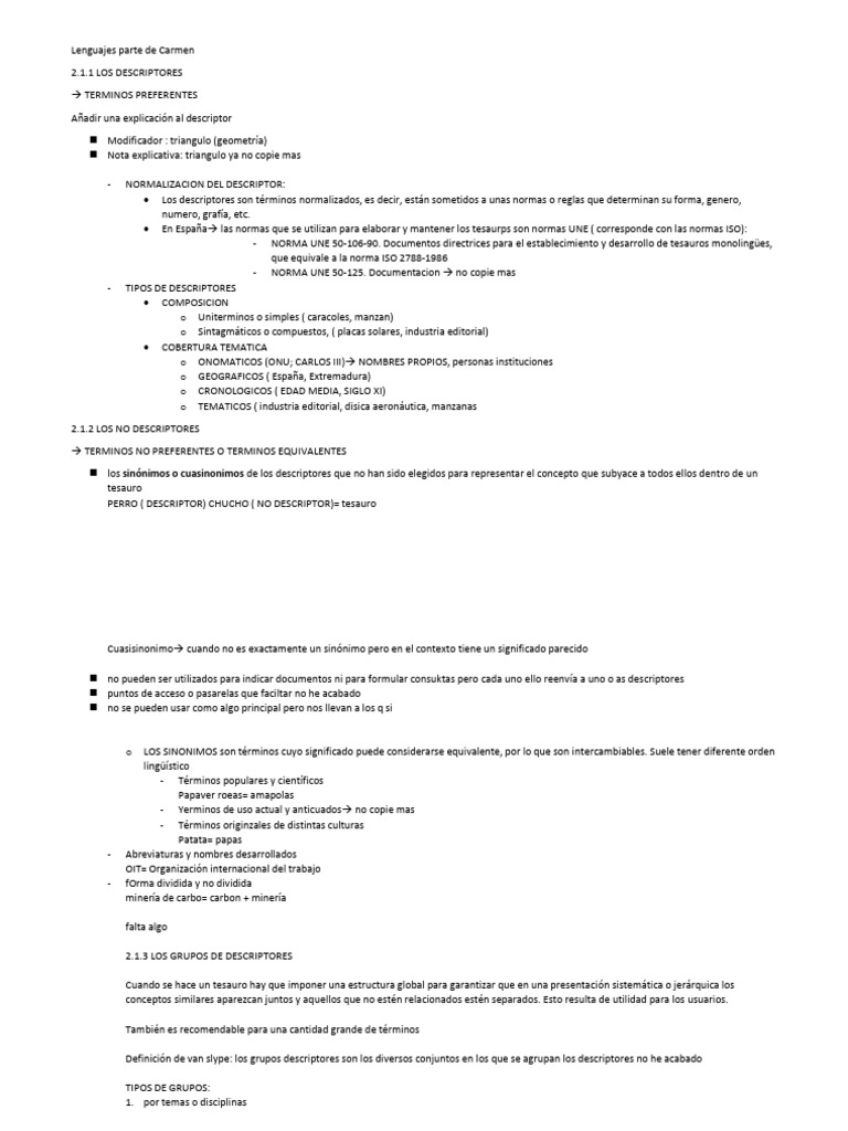 Descriptores Documentales | PDF