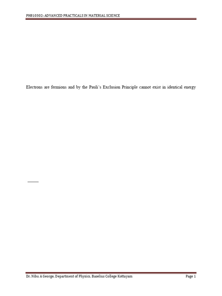 Fermi Energy of Copper | PDF | Temperature | Electrical Resistivity And ...