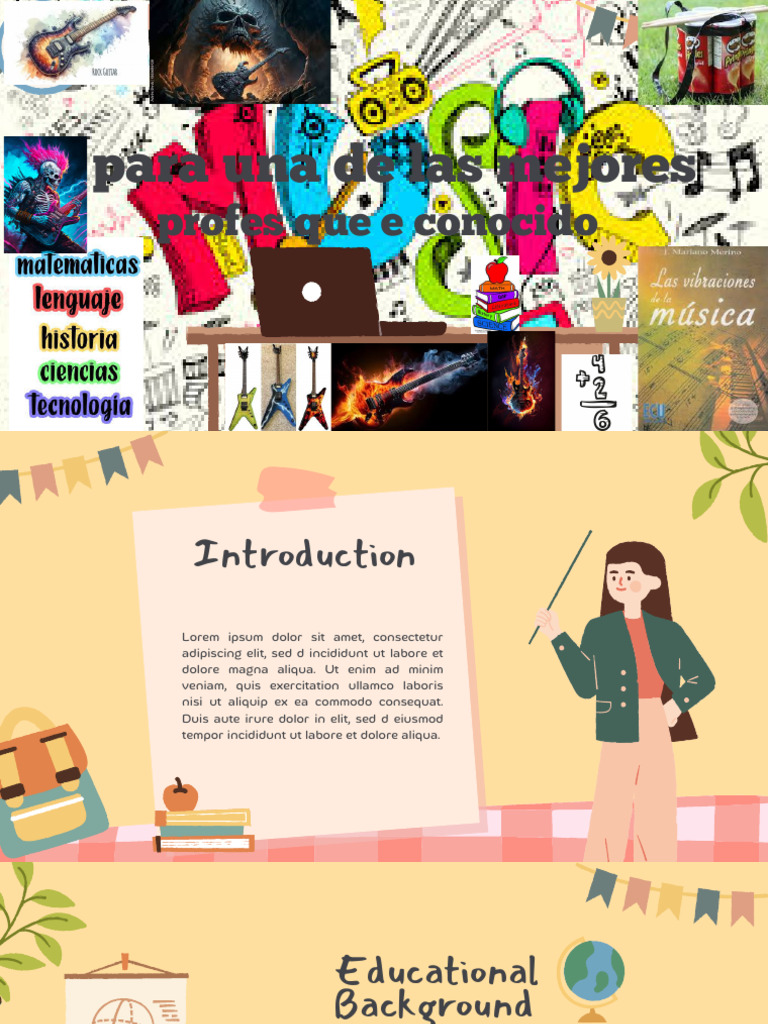 Yellow Colorful Illustrative Meet The Teacher Presentation | PDF