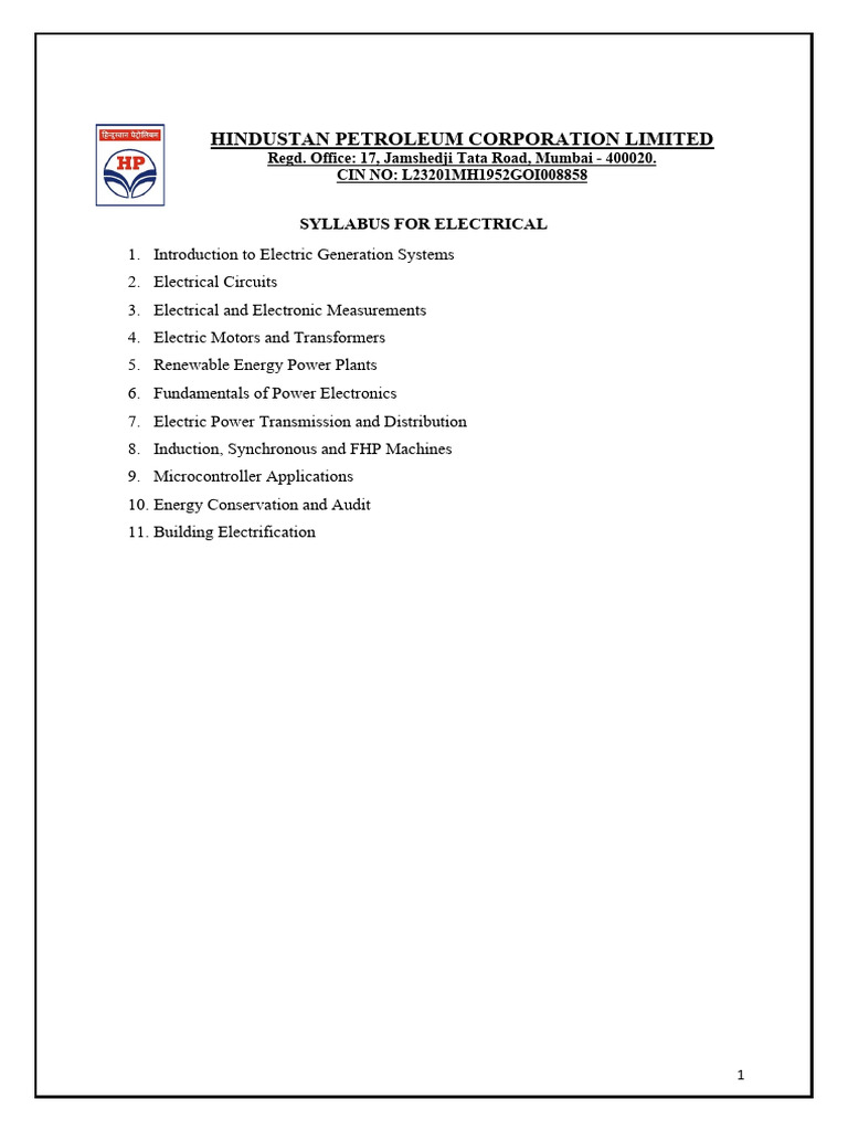 Diploma Electrical Engineering Syllabus 10032025 | PDF