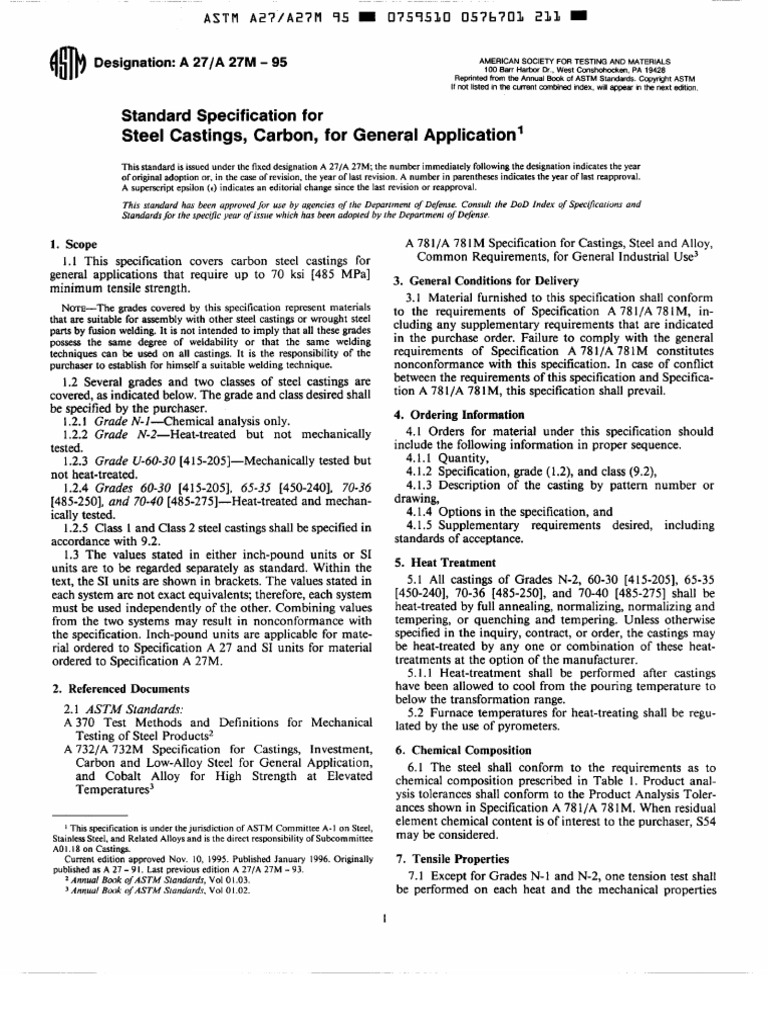 Astm A27m | PDF