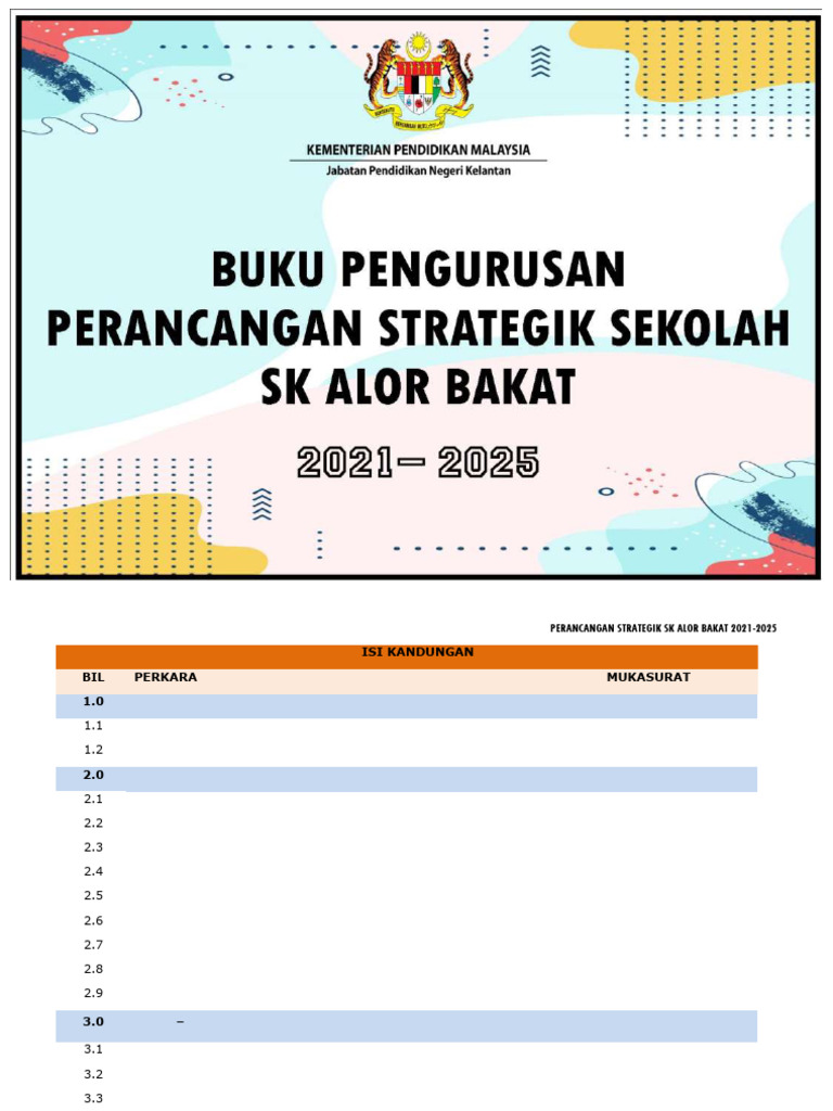 BUKU PENGURUSAN PERANCANGAN STRATEGIK SEKOLAH 2021-2025 | PDF