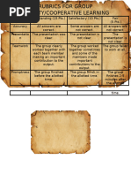 Rubrics For Group Activity | PDF