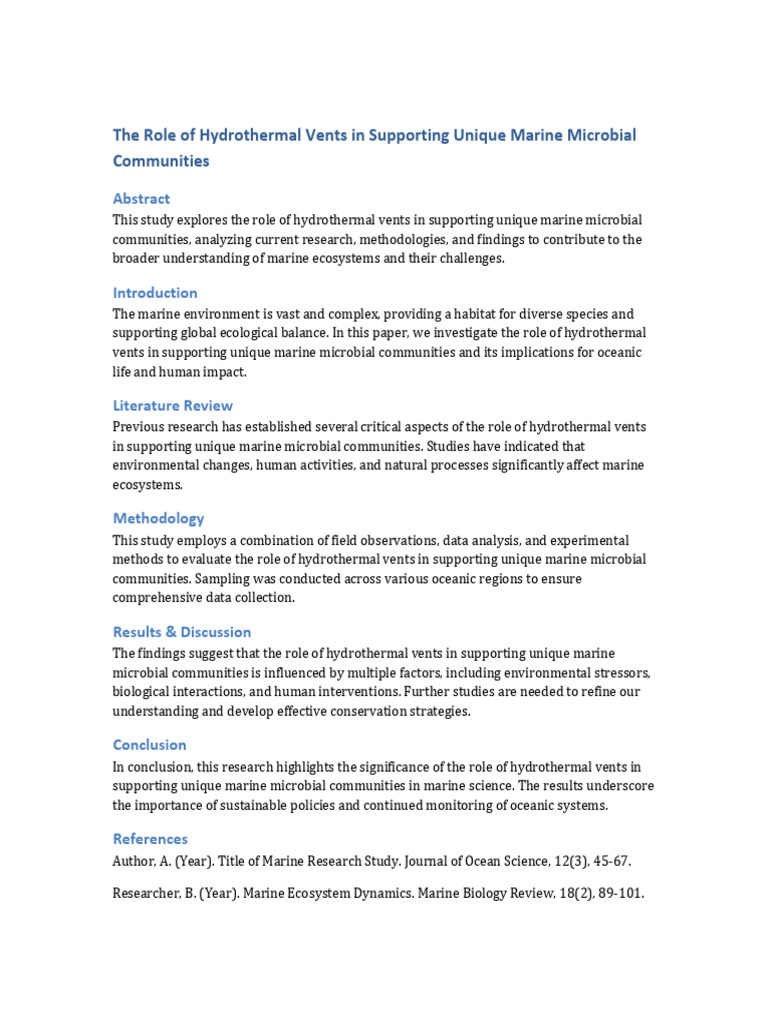 Hydrothermal Vents Microbes | PDF
