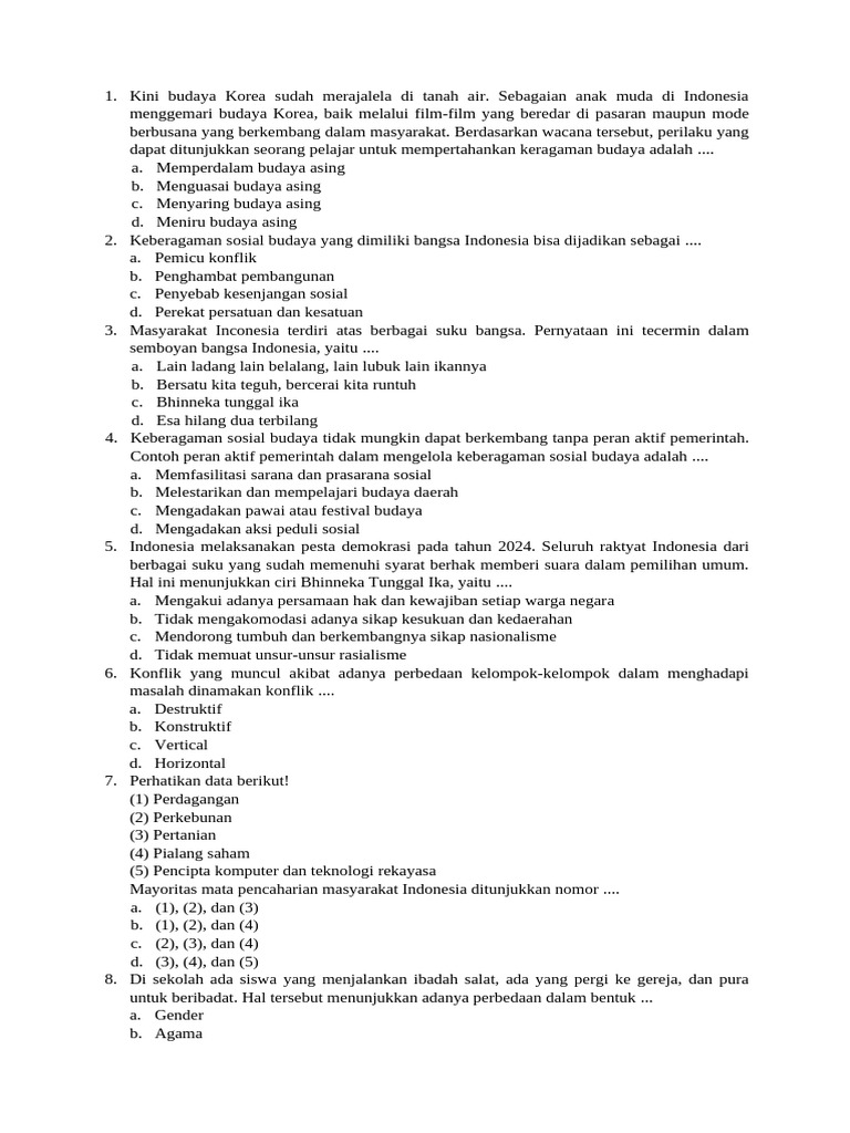 Soal Ujian PKN | PDF