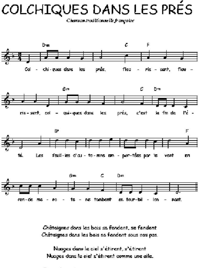 Colchiques Dans Les Prés | PDF