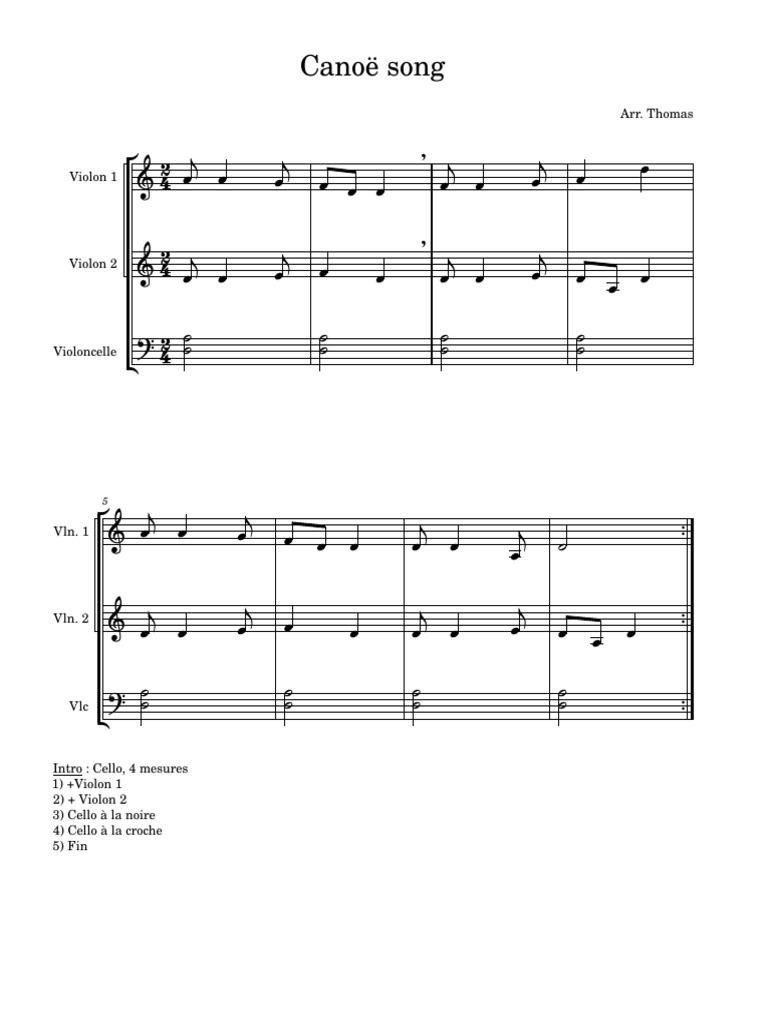 Canoë Song Complete | PDF