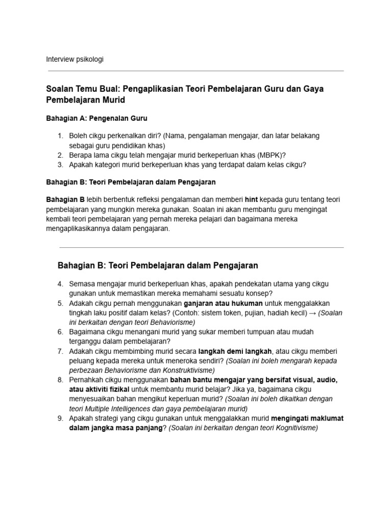 Soalan Interview | PDF