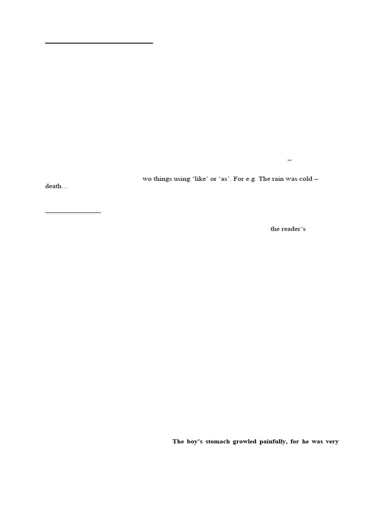 Literary Devices and Types of Imagery | PDF