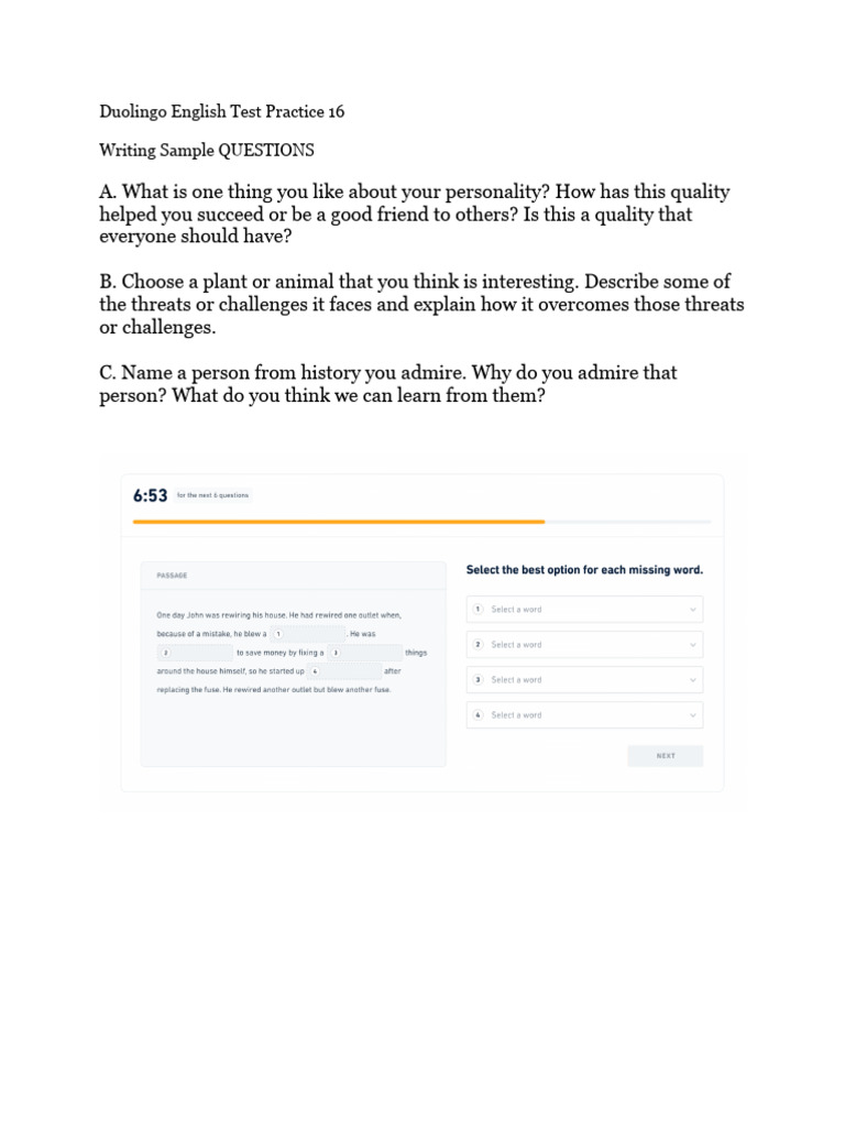 Duolingo English Test Writing Samples | PDF