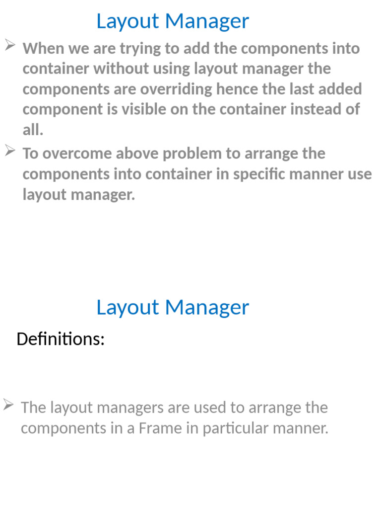 Layout Manager Hui | PDF