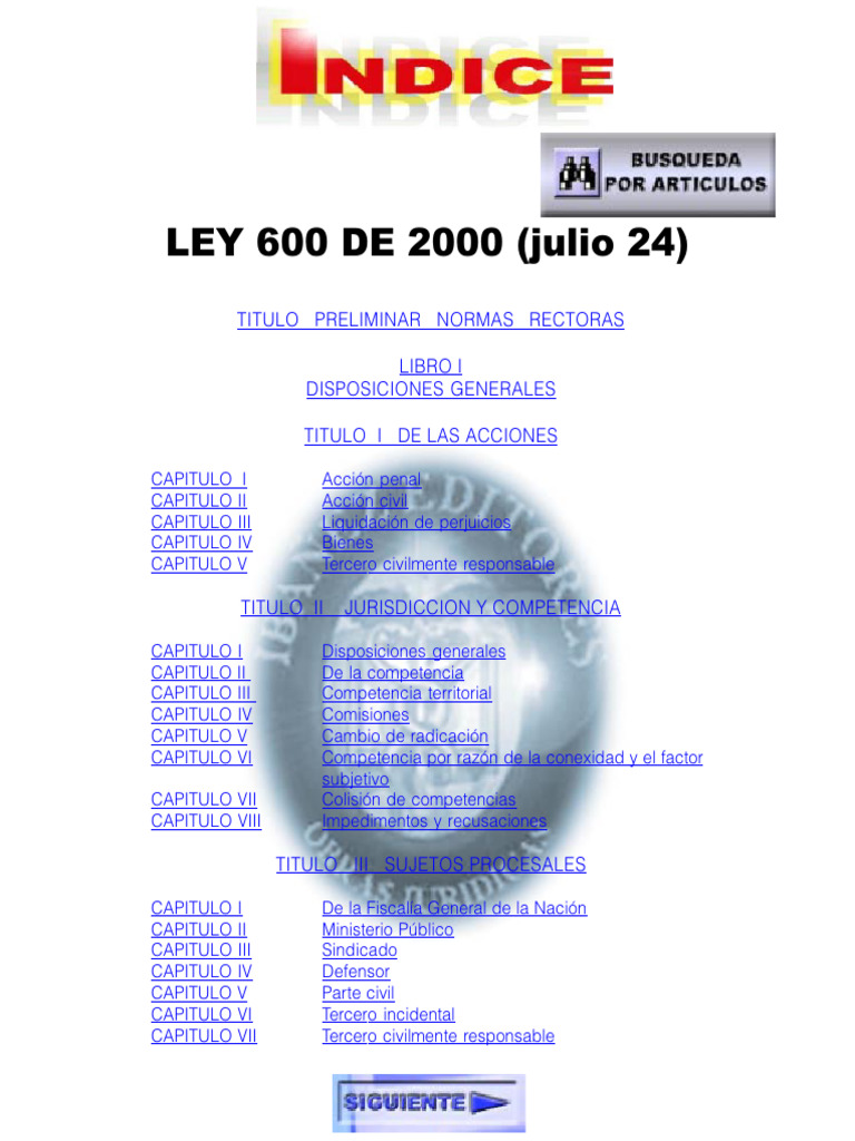 Ley 600 de 2 | PDF | Ley procesal | Demanda judicial