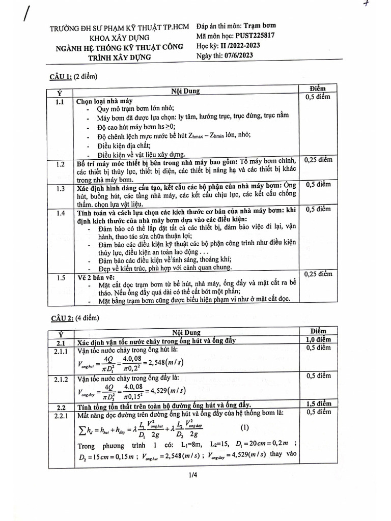 Dap An Tram Bom Hk2 22-23 | PDF