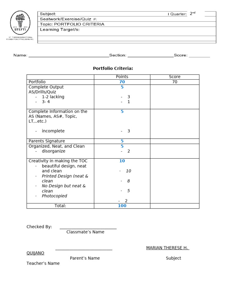 Portfolio+Criteria (1) | PDF