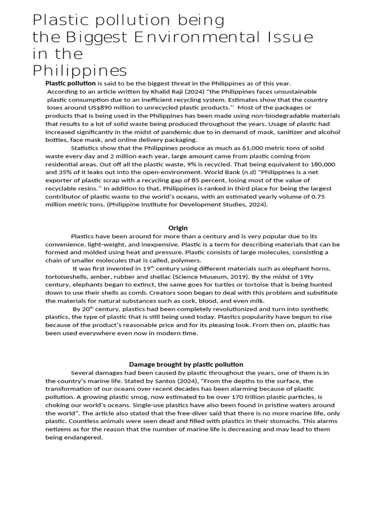 Plastic Pollution Article | PDF | Plastic | Recycling