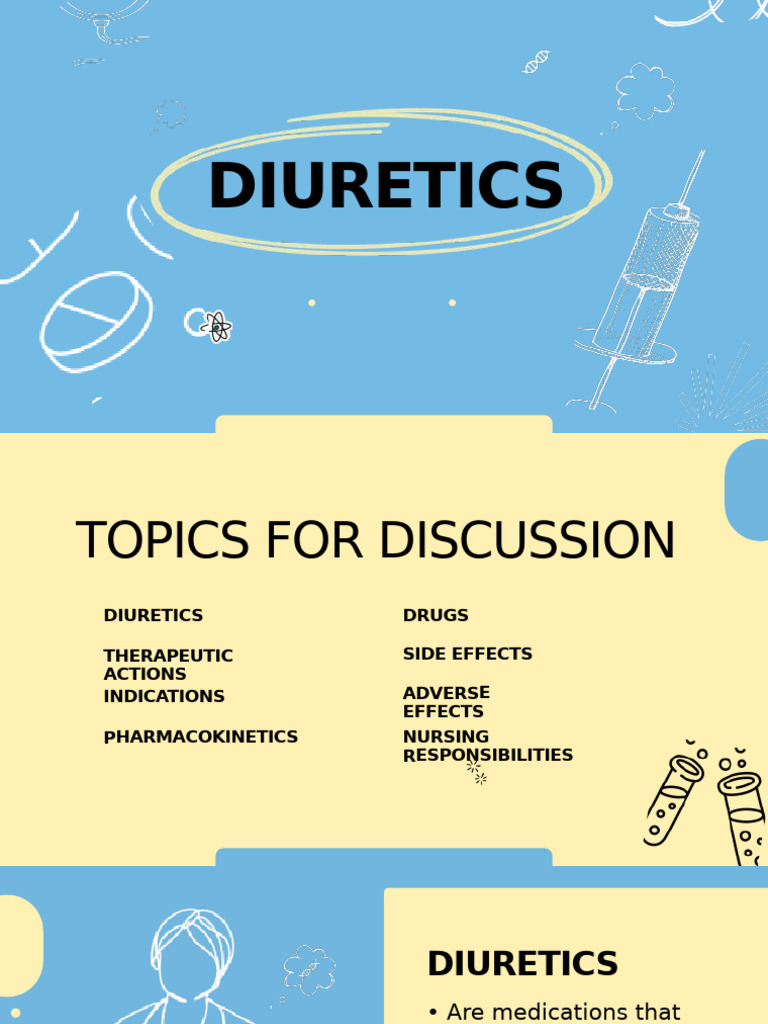 Diuretics: Uses, Types, and Nursing Care | PDF | Medical Specialties