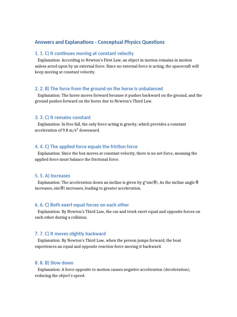 Chapter 10 Projectile Motion Answers | PDF | Force | Acceleration