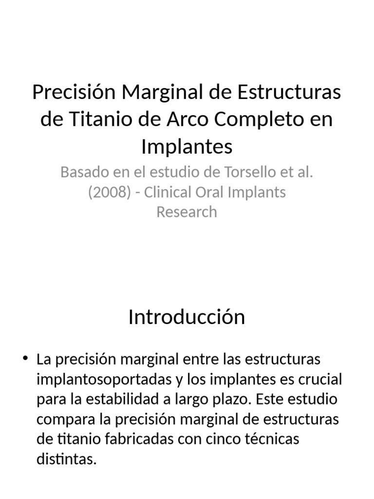 Precision Marginal Titanio Implantes | PDF