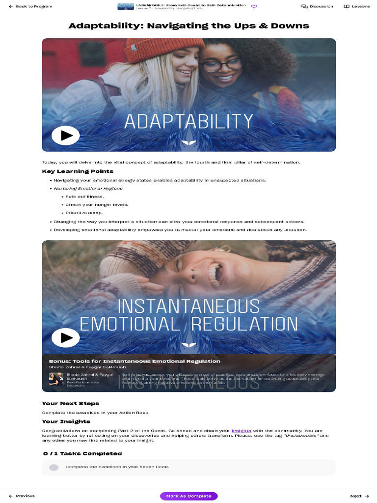 07-Lesson 7 - Adaptability - Navigating The Ups Downs | PDF