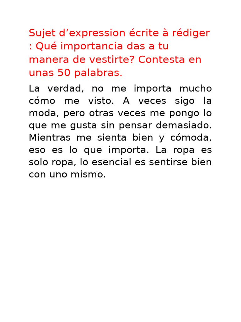 La Importancia De La Vestimenta Personal Pdf