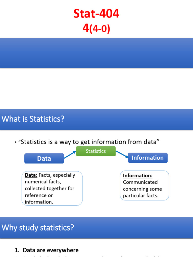 01 - Introduction To Statistics | PDF | Level Of Measurement | Statistics